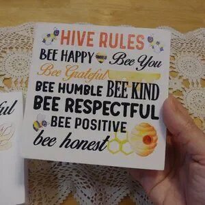 Positive Vibes | Accents | Bee Theme Positive Vibes Free Standing Wood ...